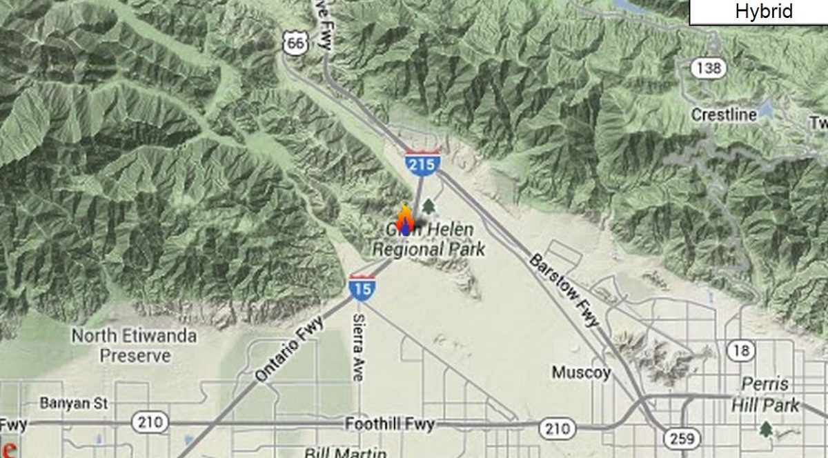 Sierra Fire: Blaze Burning in San Bernardino National Forest Near Cajon ...