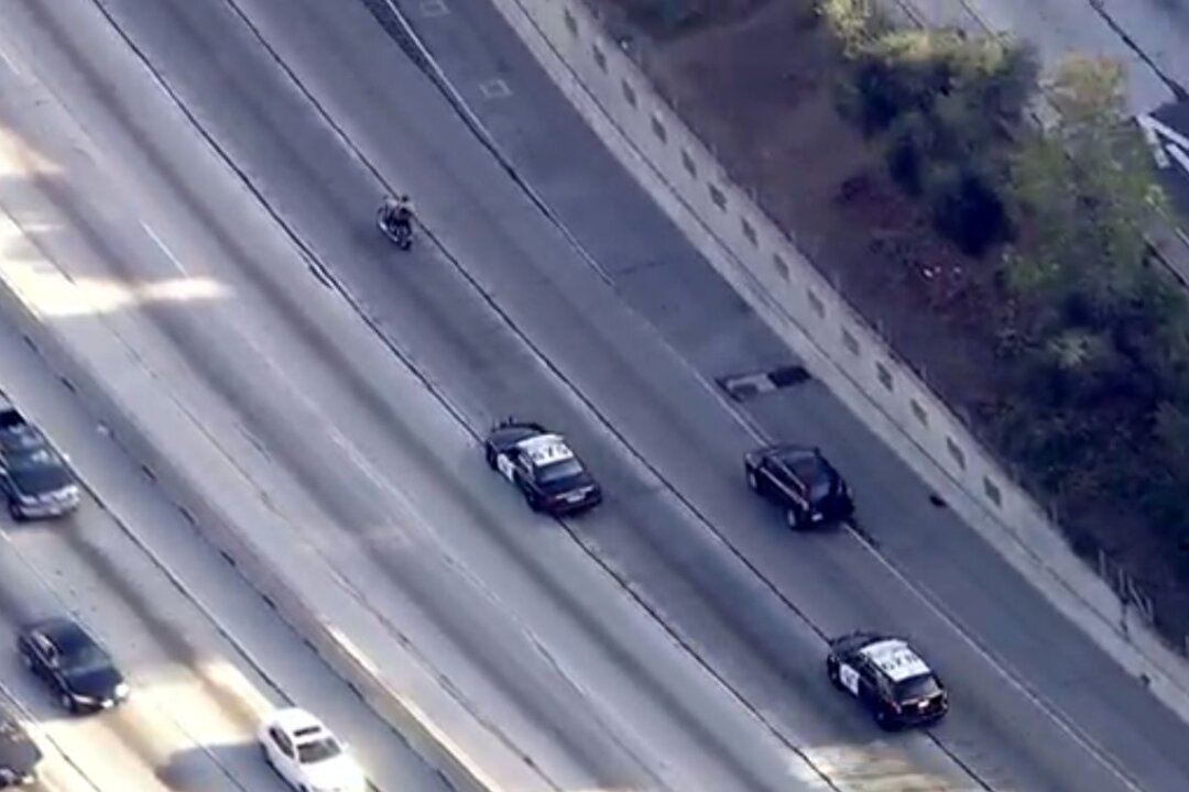 Motorcycle Chase: Police Pursue Suspect in Los Angeles on 101 Freeway ...