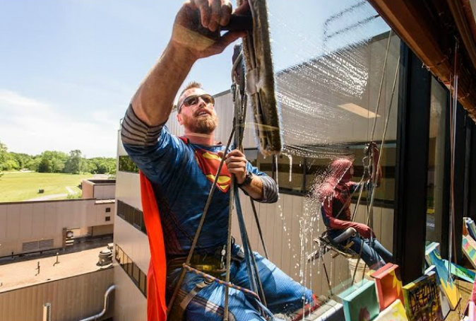 Window Washers Dress up as Superheroes to Clean Windows of Children’s ...
