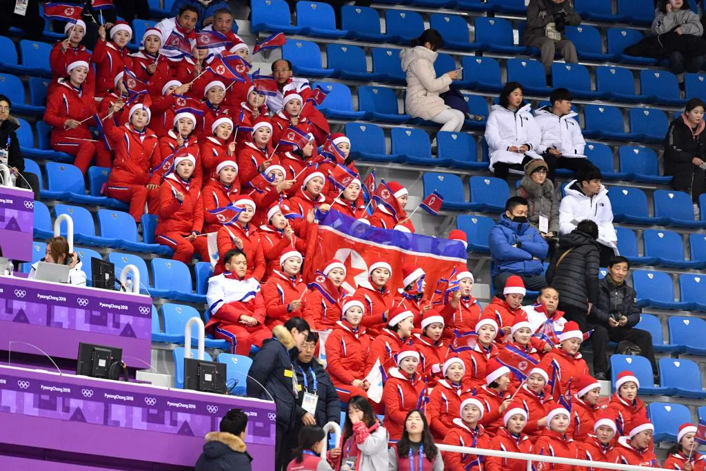 North Korean Olympic Cheerleader Caught Cheering for Americans