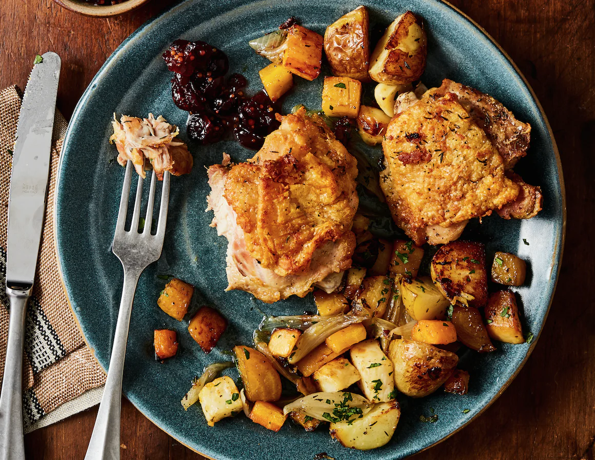Roasted Chicken Thighs With Root Vegetables