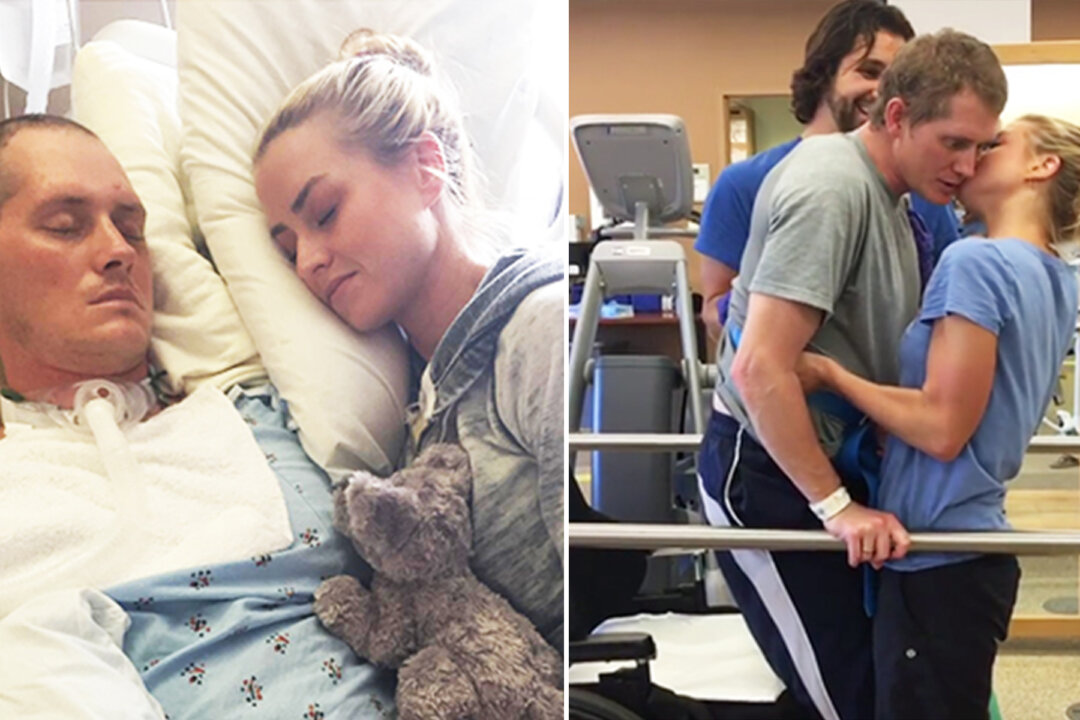 US Navy SEAL Stands Up to Kiss Wife After 2-Month Coma Due to Traumatic ...