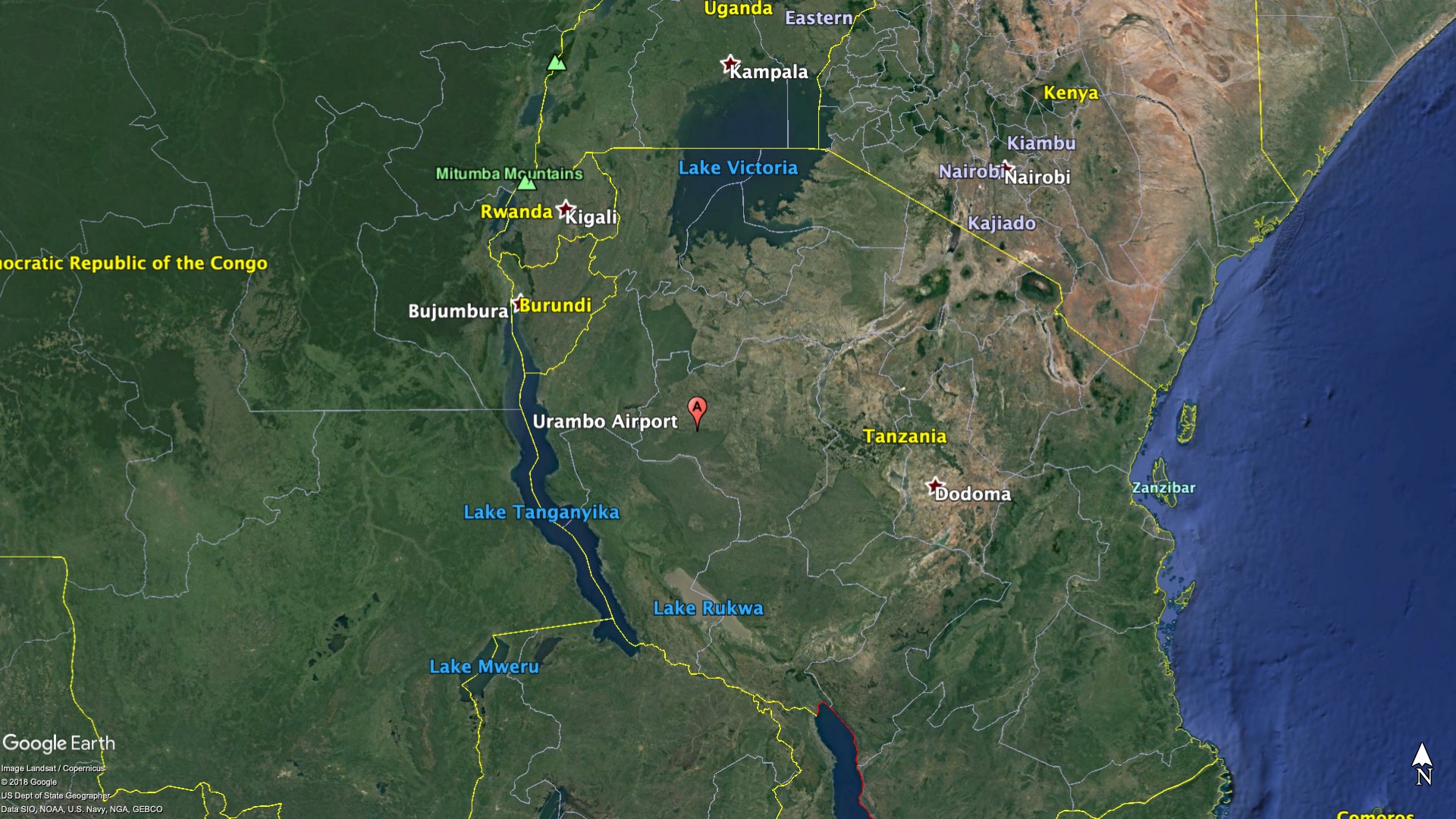 Mitumba Mountains Map