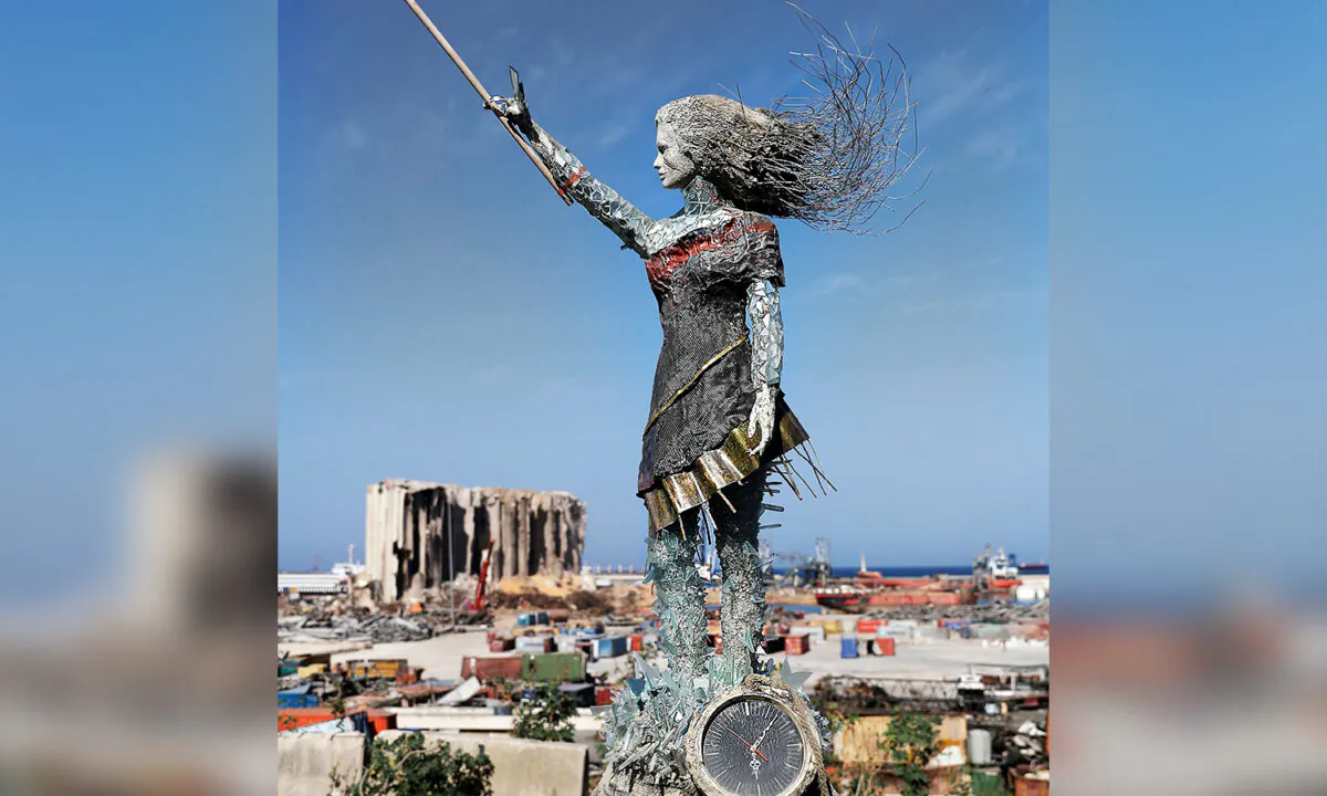 Lebanese Sculptor Creates Memorial to Beirut Blast Out of Twisted Metal ...