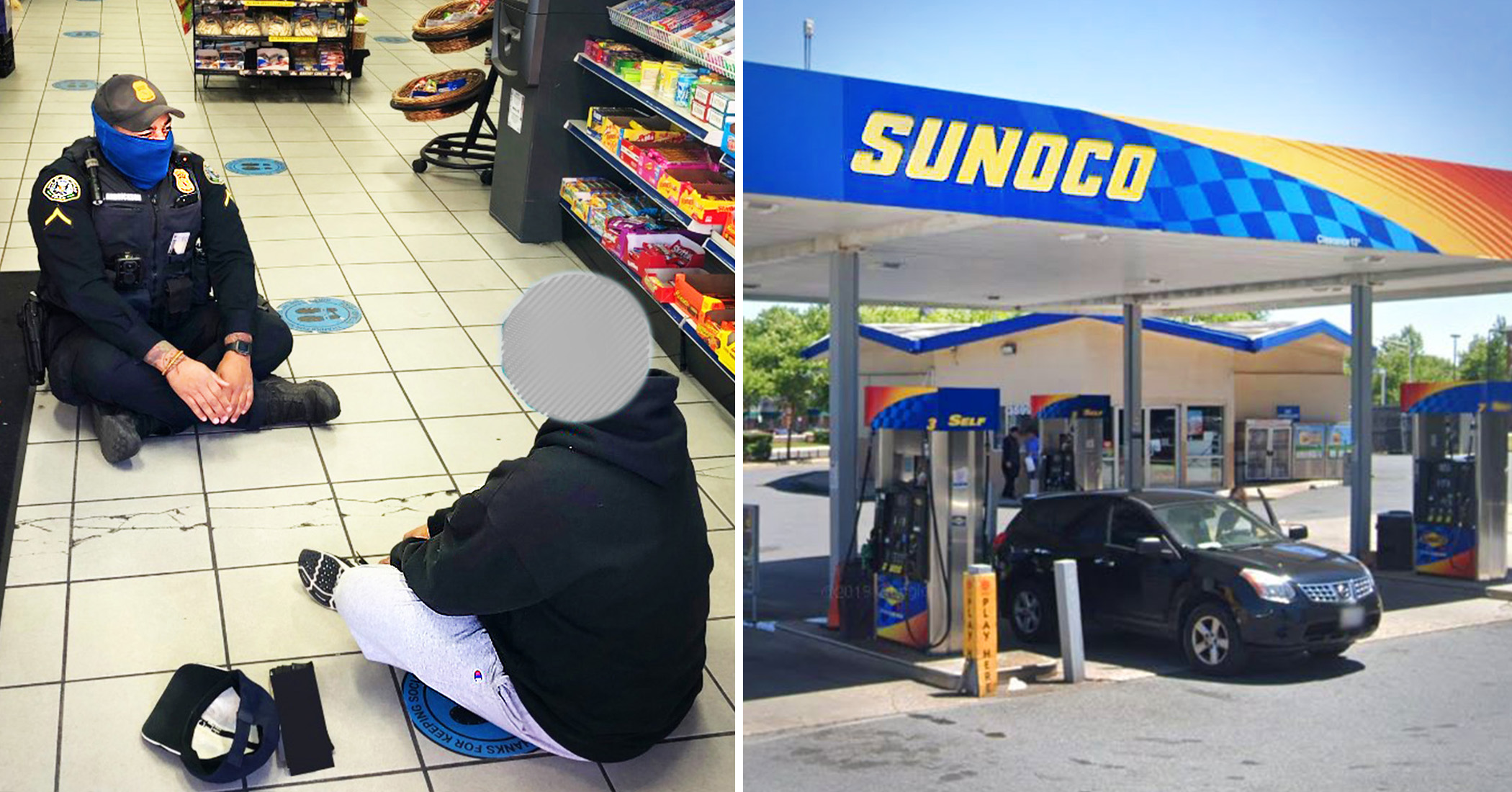 Photo Shows Kind Police Officer Sitting on Floor With Man in Mental ...