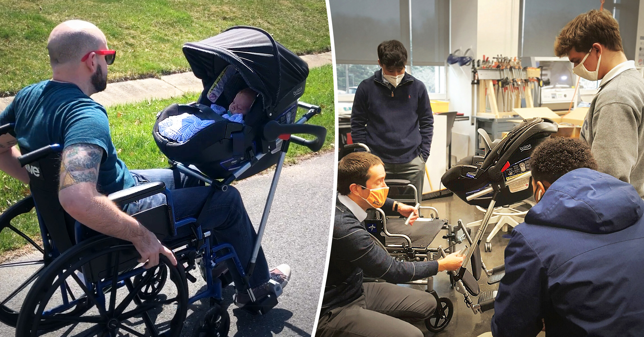 High School Teens Invent Baby Adaptation for Dad’s Wheelchair After He ...