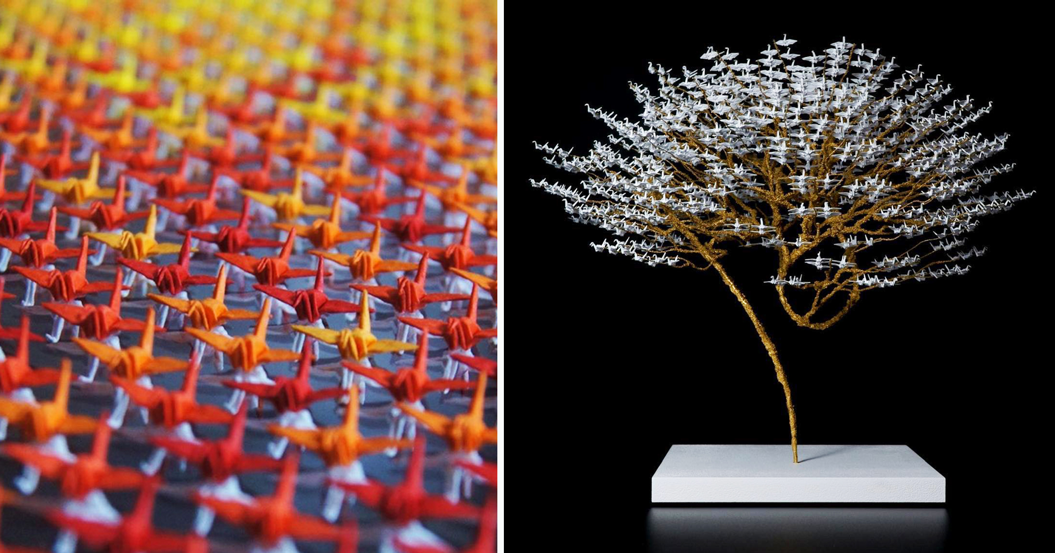 Japanese Artist Turns Thousands of Miniature Origami Cranes ﻿Into ...