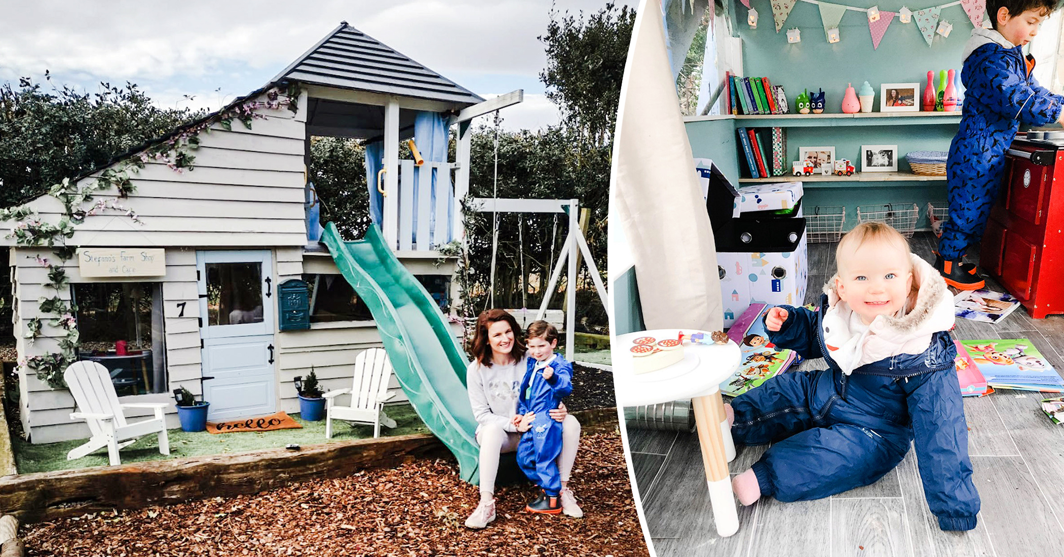 Mom of 2 Creates an Incredible Outdoor Playhouse From Scratch for Her ...