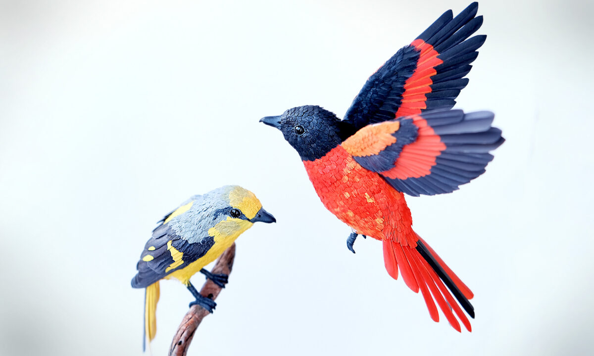 Artist Crafts Meticulously Cut Paper Birds So Realistic They Look Like ...