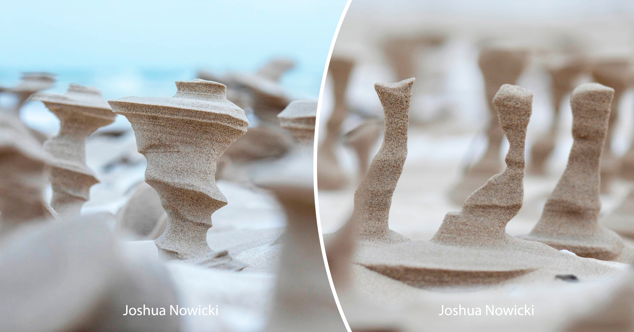 Photographer Captures Otherworldly Sand Pillars Sculpted by the Wind on ...