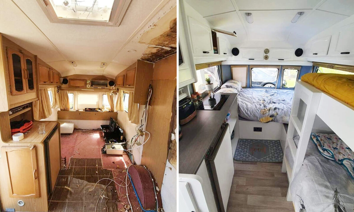 Crafty Dad Transforms an Old, Run-Down Caravan Into a Stylish Space for ...