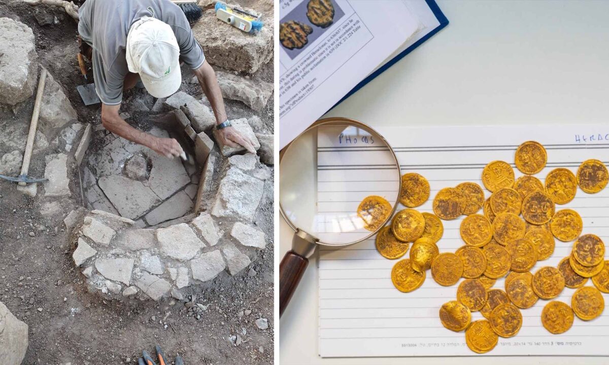 Archeologists Unearth 44 Pure Gold Byzantine Coins Stashed in Stone ... Archeologists Unearth 44 Pure Gold Byzantine Coins Stashed in Stone ...