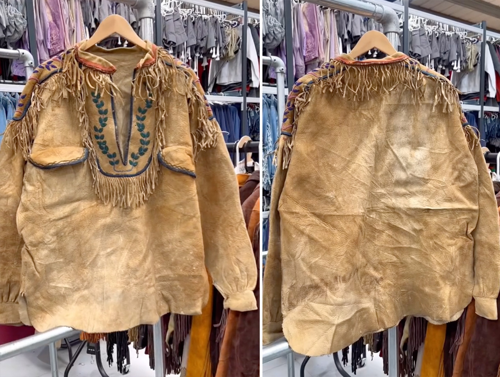 Thrift Store Employee Stumbles On Ultra-Vintage Leather Jacket Dating ...