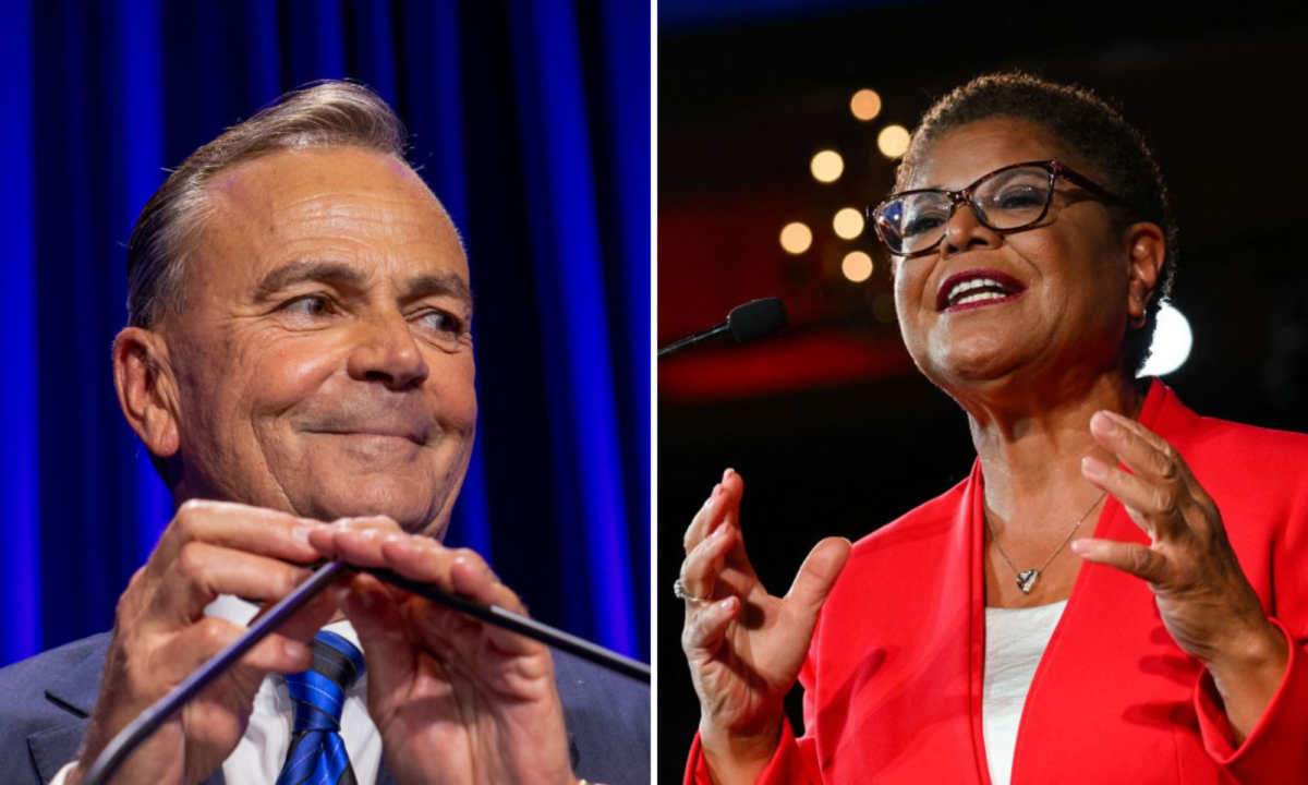 Karen Bass Takes Lead From Rick Caruso in Seesaw LA Mayor’s Race