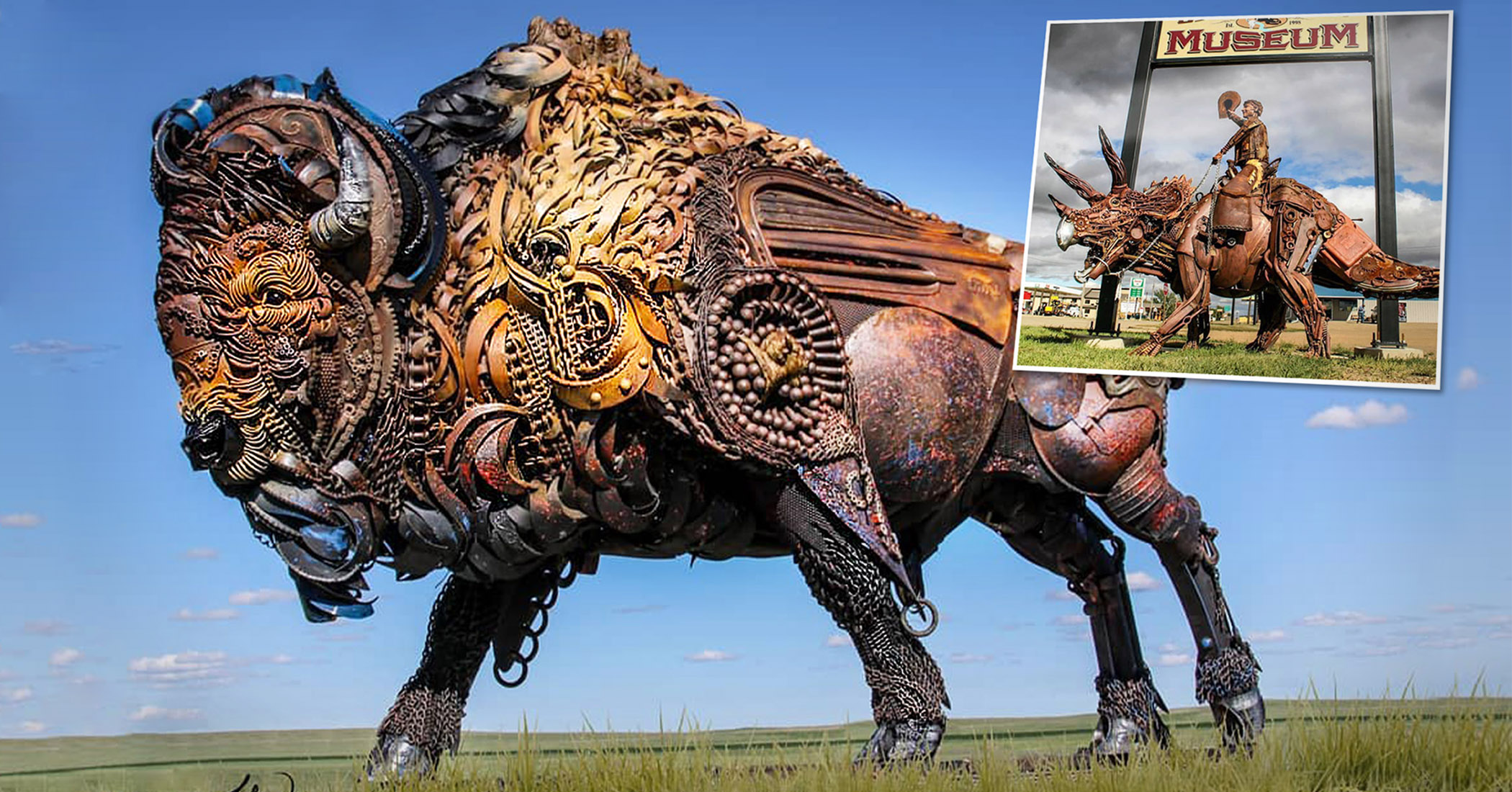 Cowboy Artist Welds Rusted Tractors, Scrap Metal Into Unreal Western ...