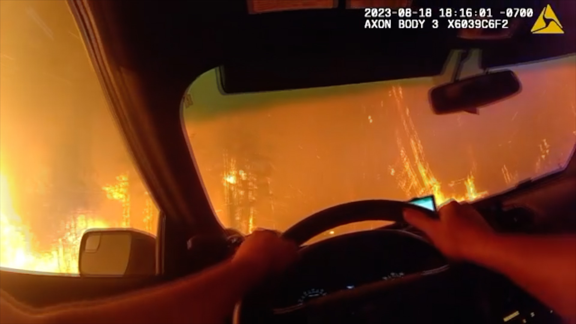Driving Through Wildfire: Deputy Narrowly Escapes Oregon Road Fire ...