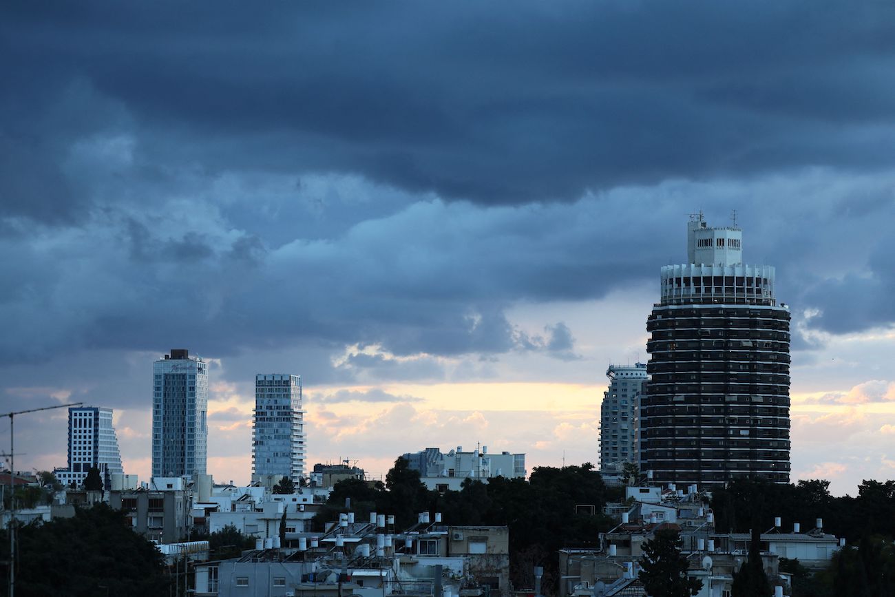 View of Tel Aviv Skyline as the Cross Border Counter-Terrorist War ...