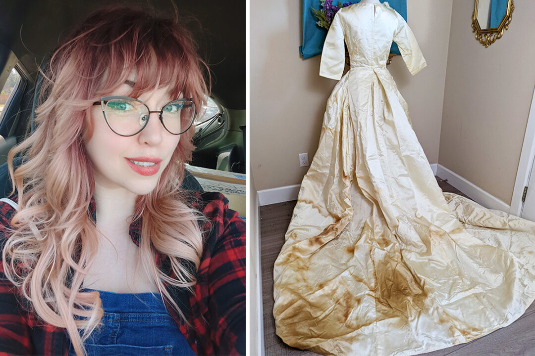 Woman Restores Moldy, Stained Vintage Wedding Dress Left Forgotten in ...