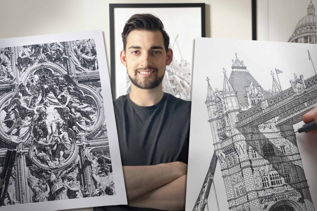 Architecture Artist Draws Amazing Palaces, London Bridge, Louvre With ...