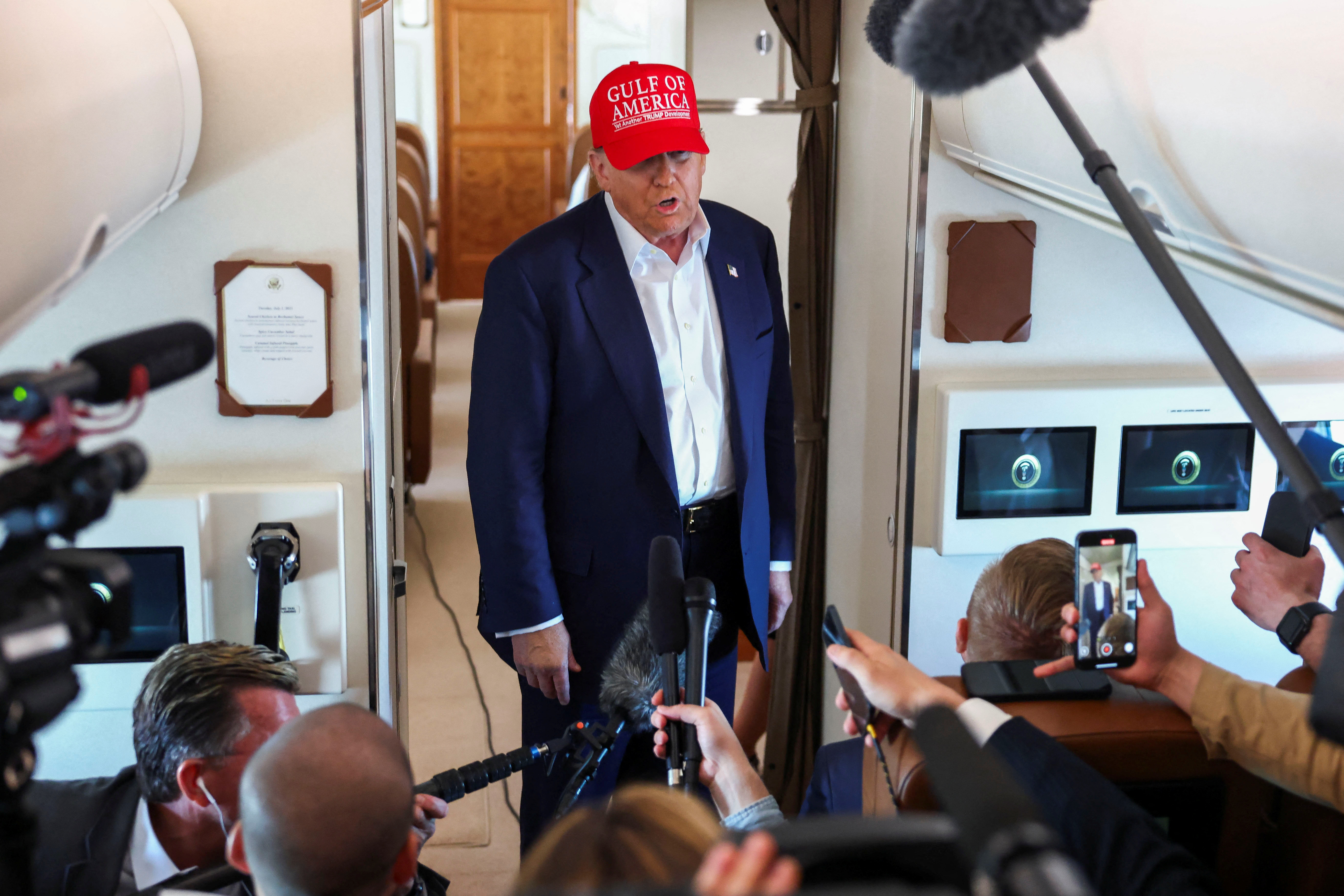 Trump Talks to Reporters Onboard Air Force One From London to ...