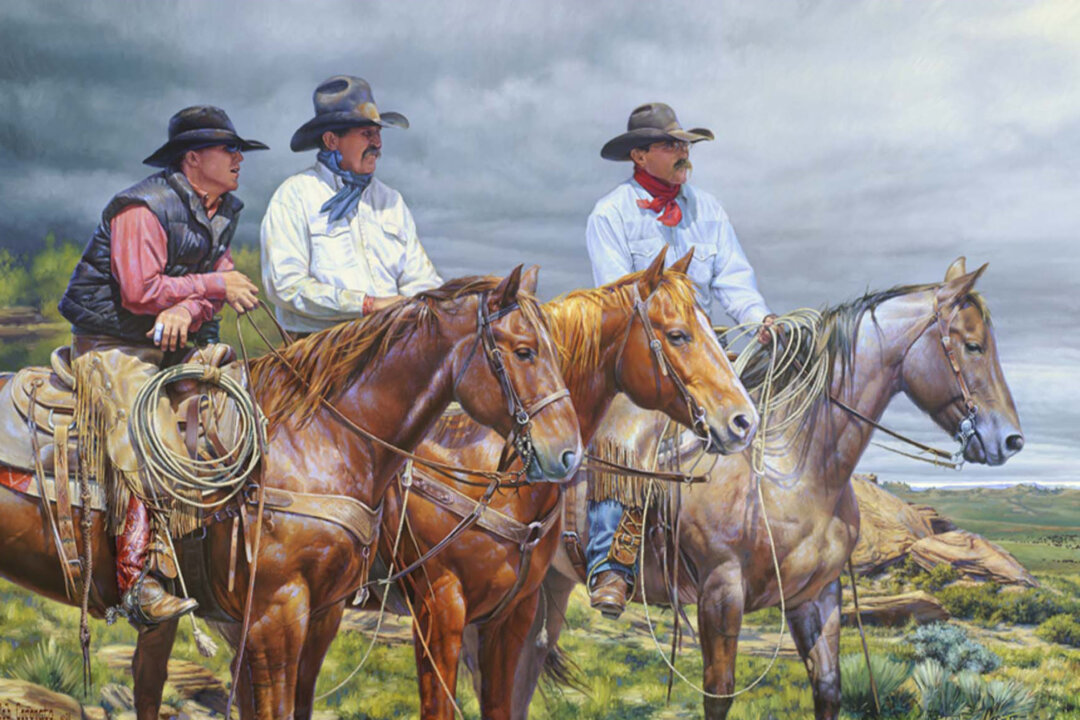 Wyoming Western Artist Paints Cowboys He Roped With on Ranch Lost in ...