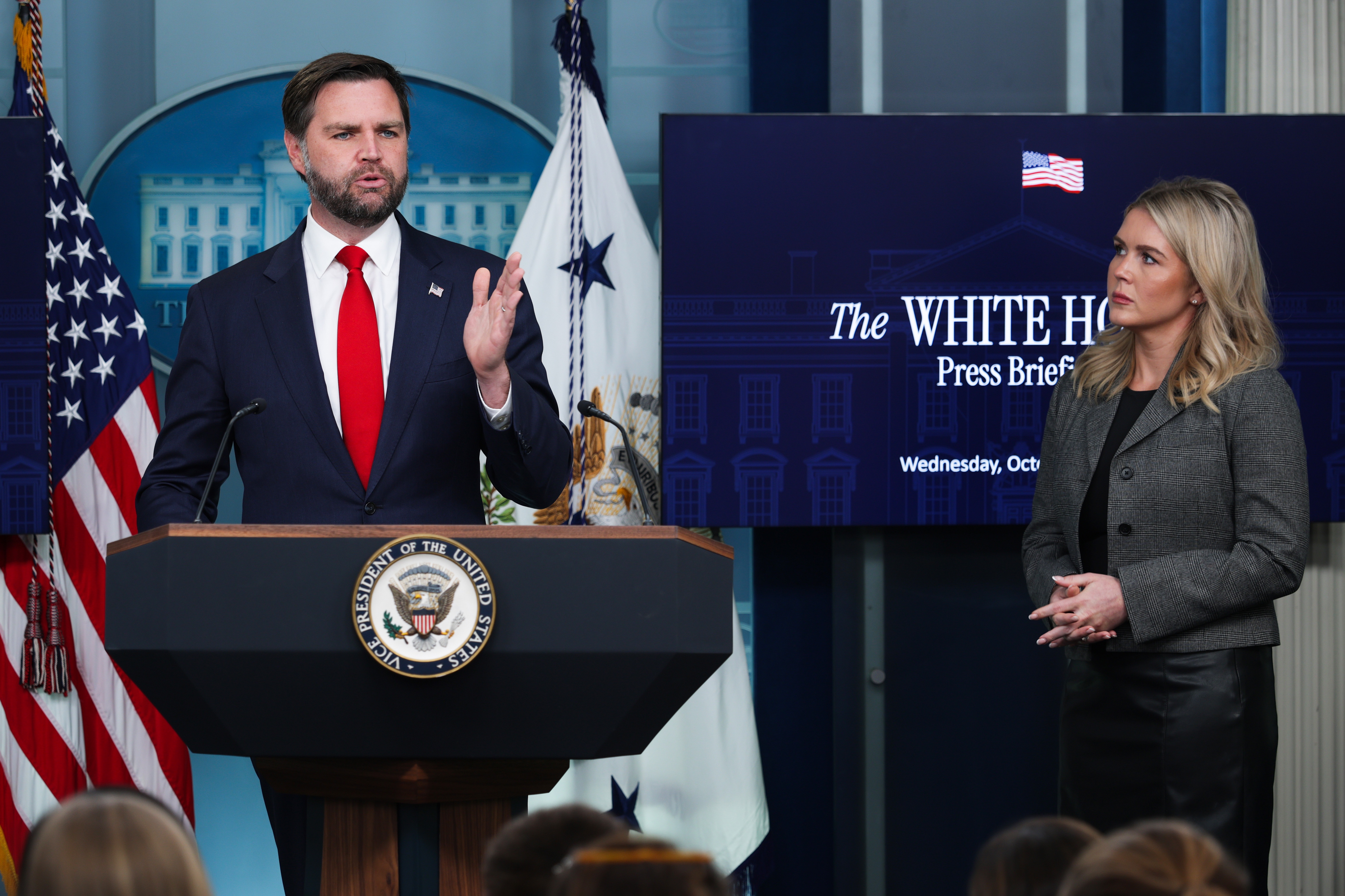 White House Press Secretary Leavitt, Joined by Vice President Vance ...