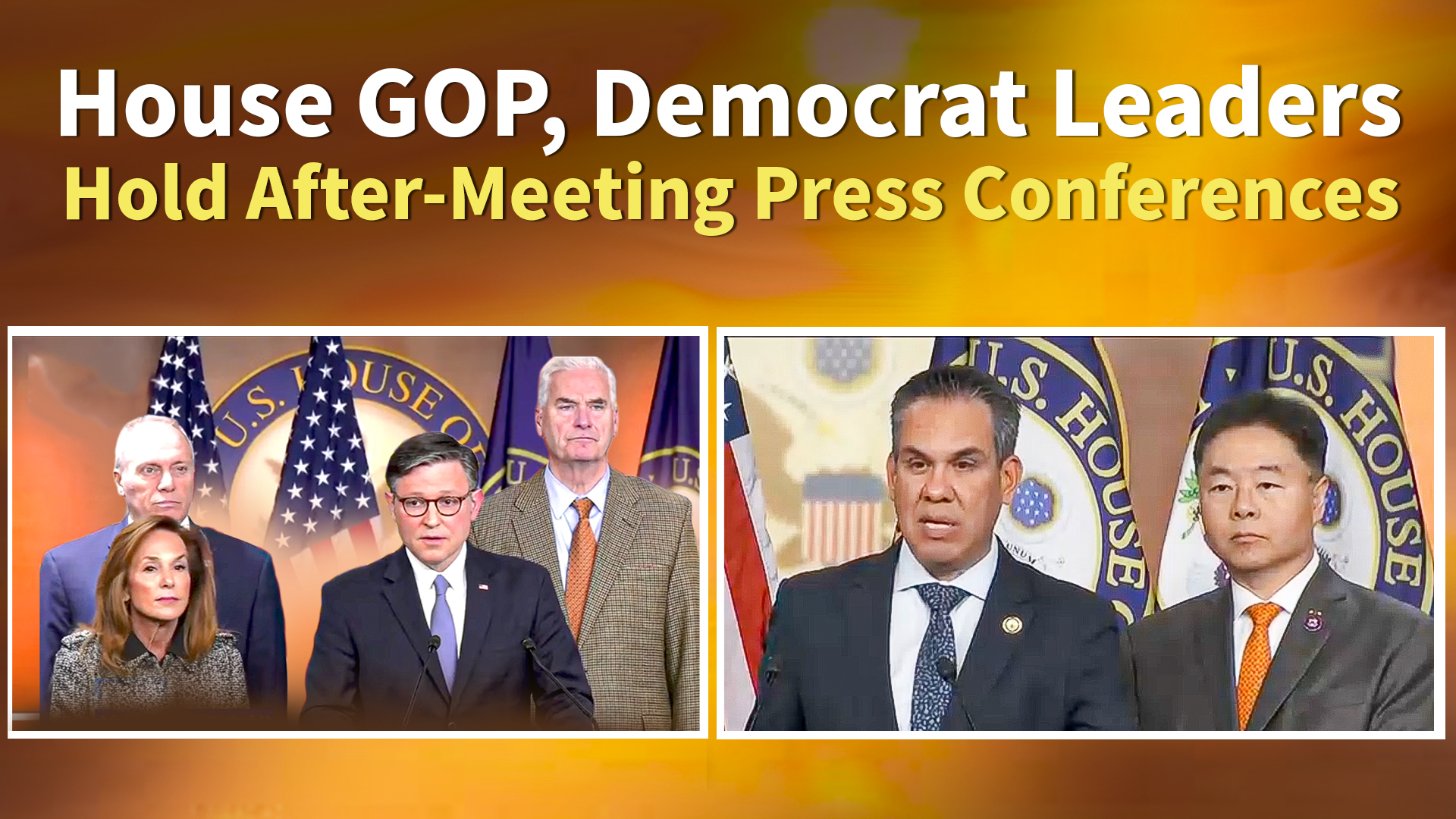 House GOP, Democrat Leaders Hold After-Meeting Press Conferences | EpochTV